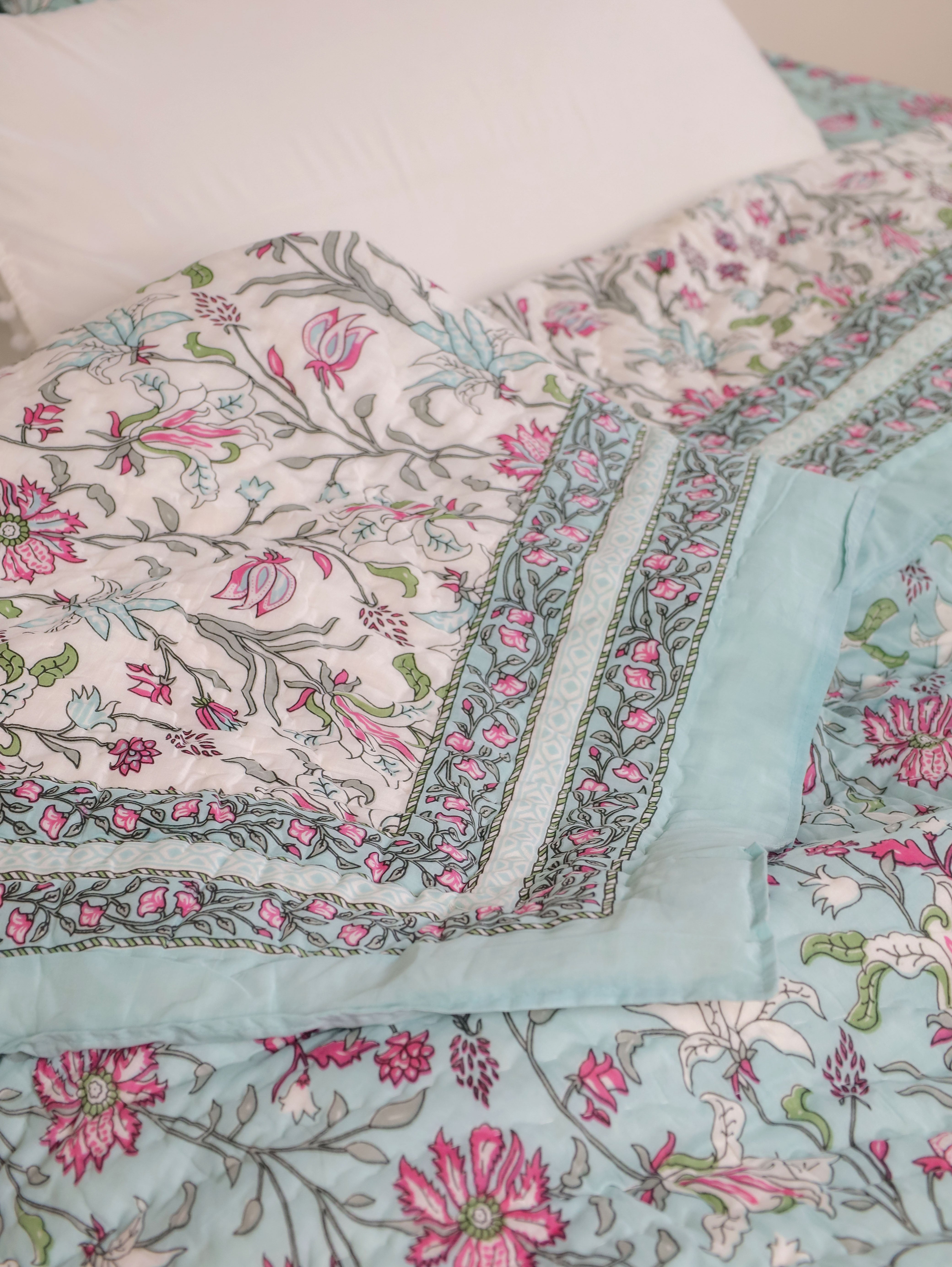 Freida Blue - Comforter, Bedsheet And Pillowcase Set